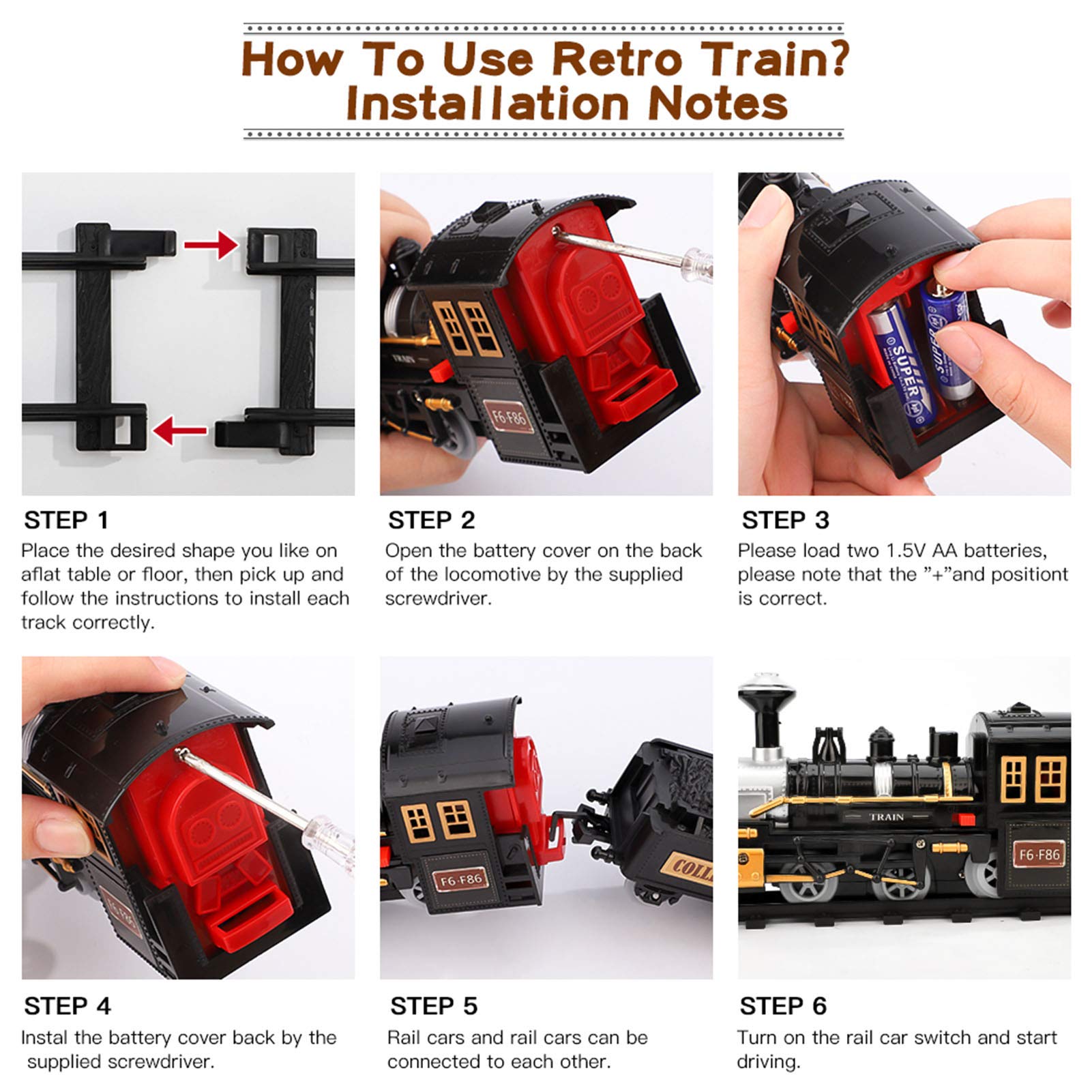 Mua iHaHa Electric Train Set for Kids, Battery-Powered Train Toys ...