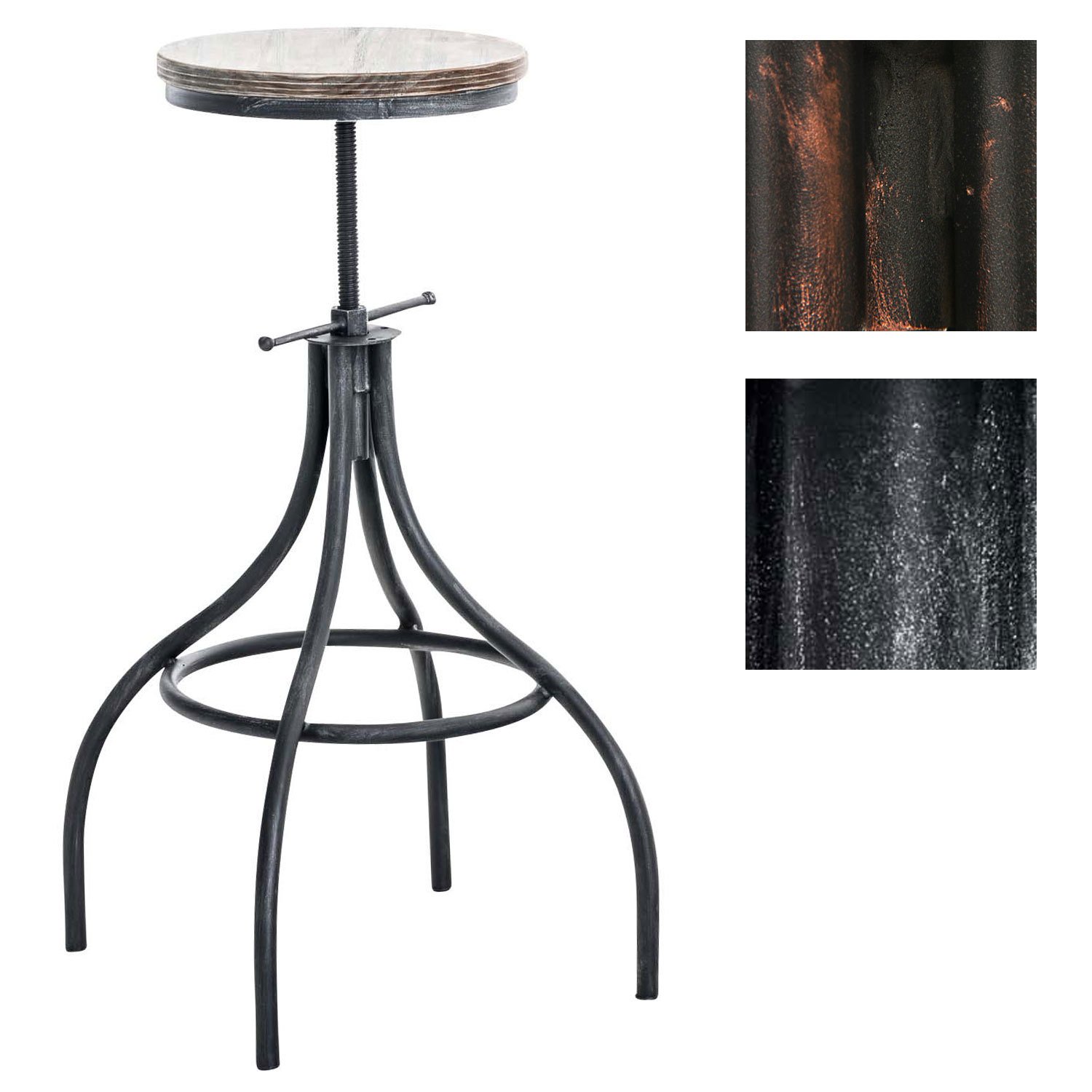 Amazon.de: CLP Barhocker Jos im Industrial-Look I Sitzhocker aus Metall ...