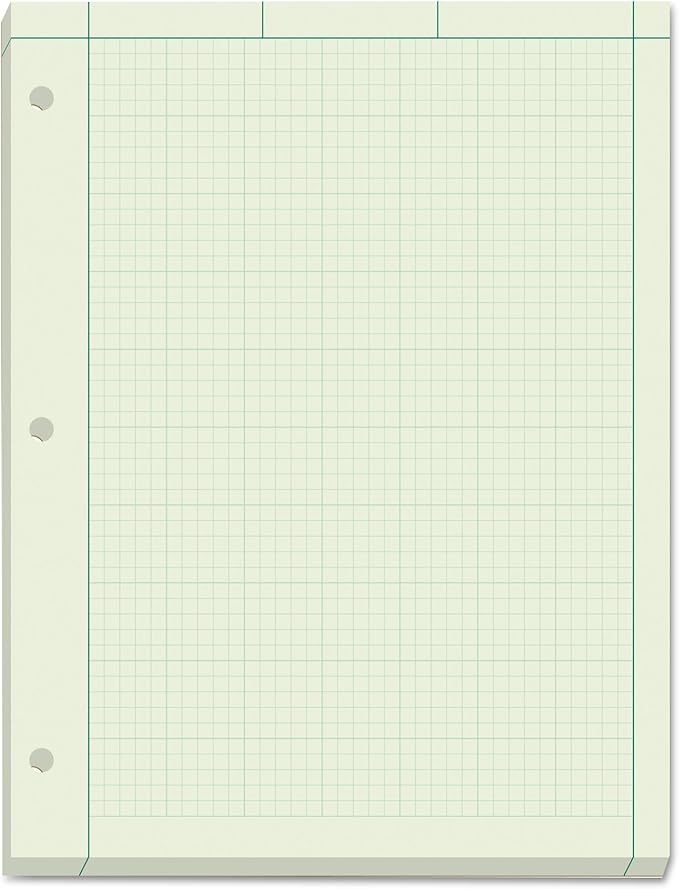 Tops 35502 8.5 x 11-Inch Engineering Computation Pad, 3-Hole Punched, 5 ...