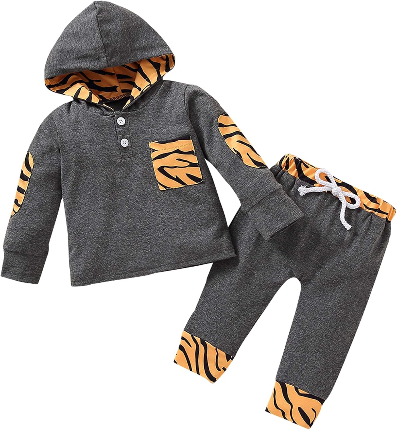 Conjunto de sudadera de manga larga con capucha y pantalones casuales ...