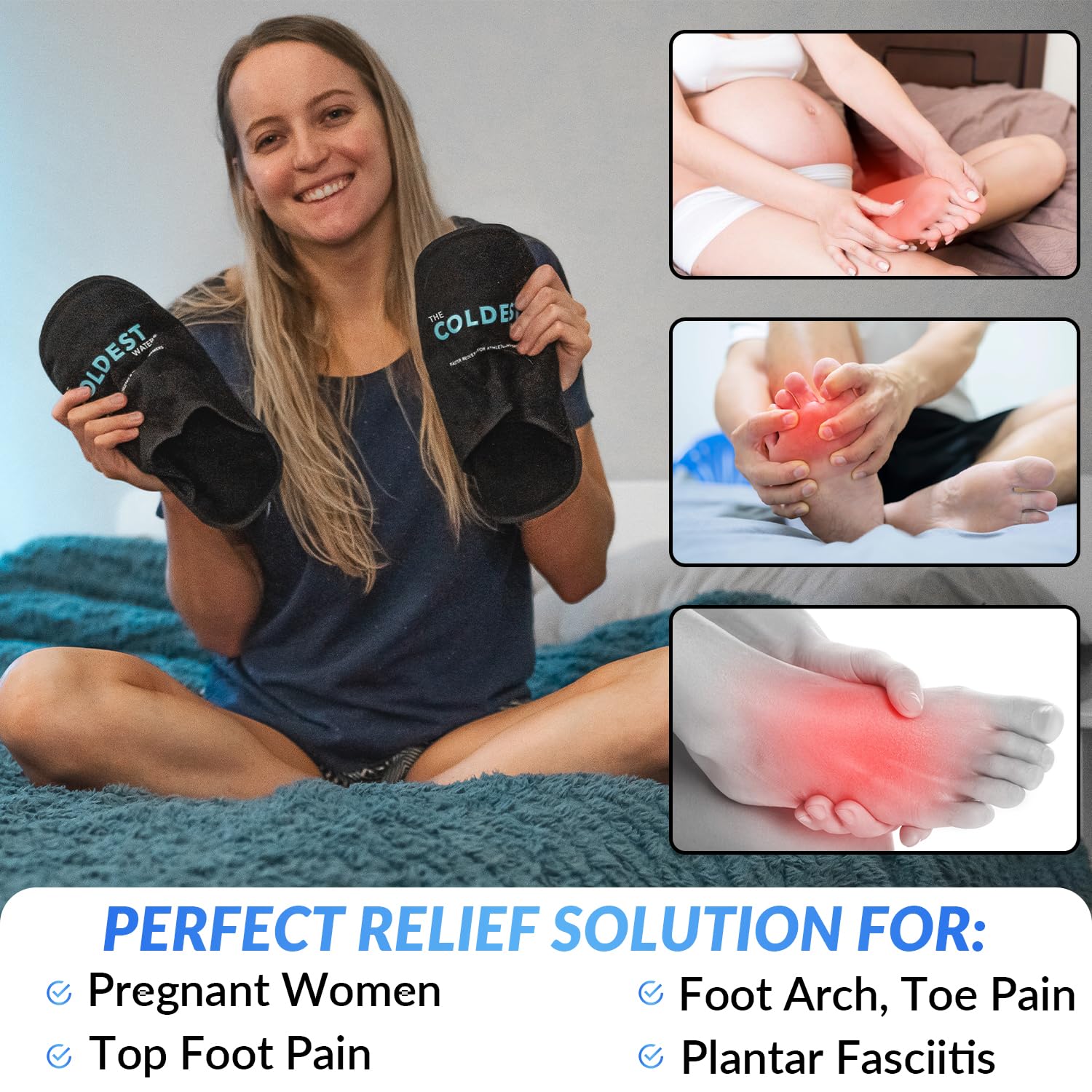 Mua THE COLDEST WATER Ice Pack Slippers - Reusable Gel Ice Packs ...