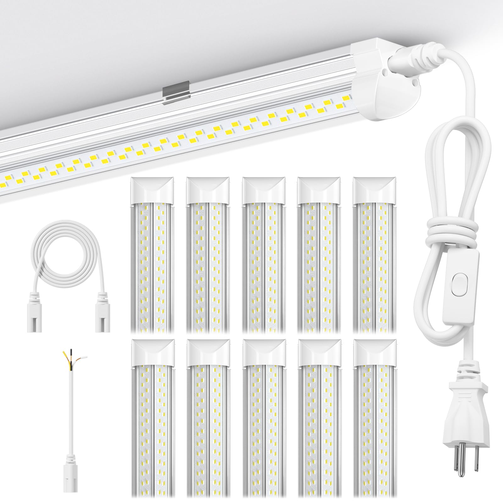 ELEKICO 8ft Led Shop Light, Super Bright 100w 5000k 15000lm 8' Led Shop ...