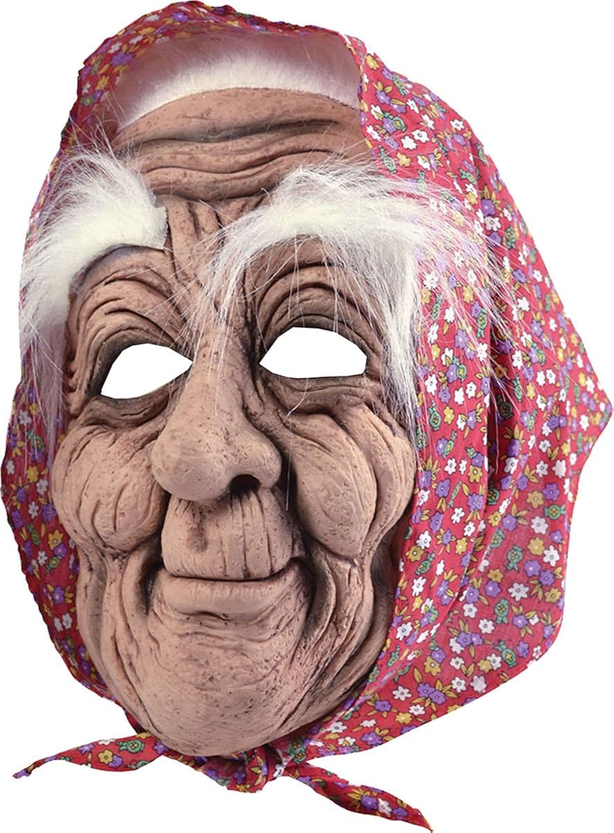 Amazon.com: Fancy Halloween Lady Babushka Scary Party Old Woman Rubber ...