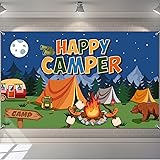 Amazon.com: Camping Backdrop Camper Party Decoration Happy Camper ...