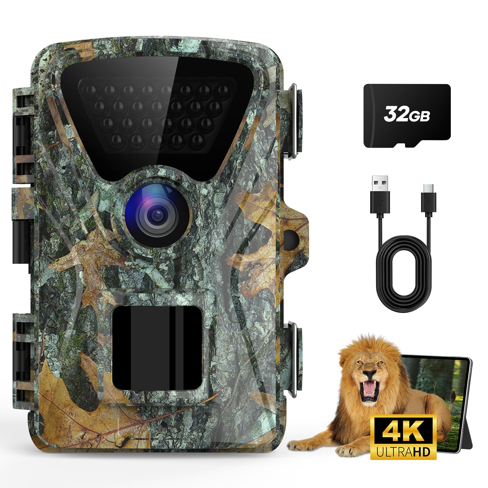 Crenova Trail Camera, 4K 48MP Game Camera with Night Vision Motion, 0 ...