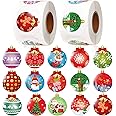 Amazon.com: 800 Pieces Christmas Stickers Roll 16 Designs Cards ...
