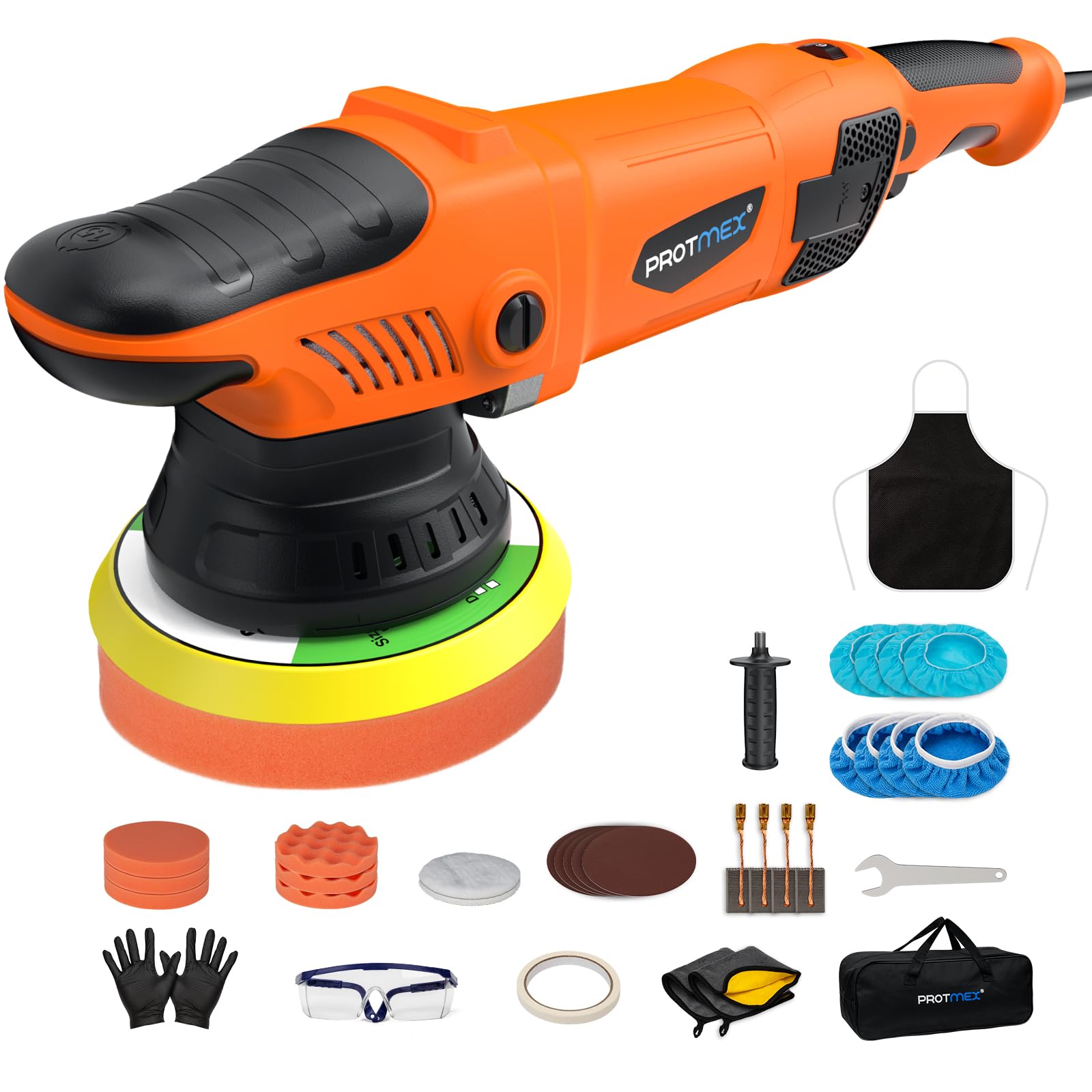 Protmex 1200W Car Buffer Polisher - 6 Inch Dual Action Polisher w ...