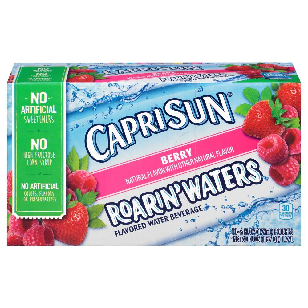 Capri Sun Roarin' Waters Flavored Water Beverage, Grape, 6 fl oz, 10 Pouches (Pack of 4): Amazon ...
