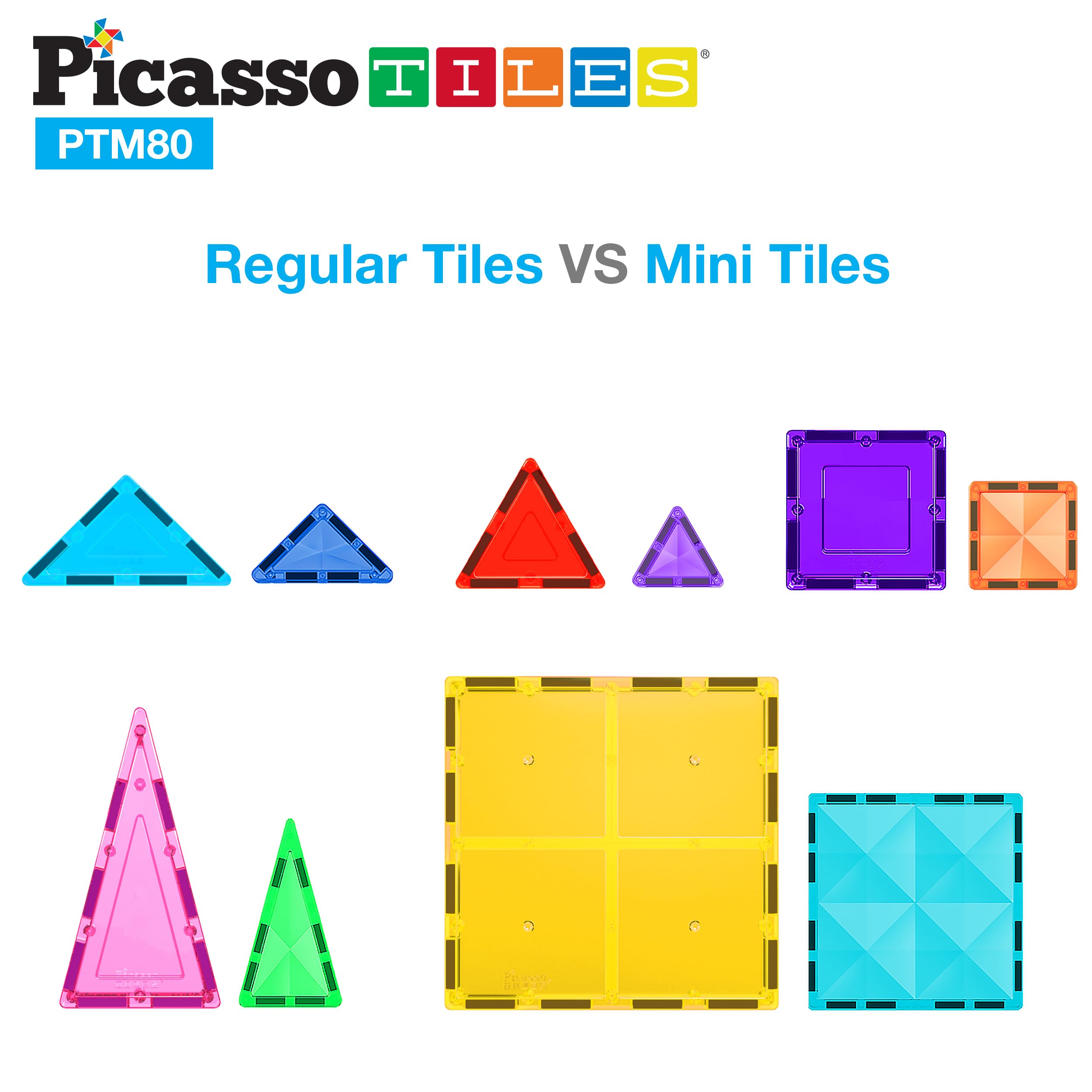 Mua PicassoTiles 80pcs Magnetic Building Blocks Mini Diamond Series ...