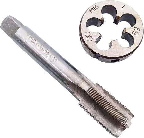 Amazon.com: HSS M16 x 1mm Tap and M16 x 1.0mm Die Metric Thread Right ...