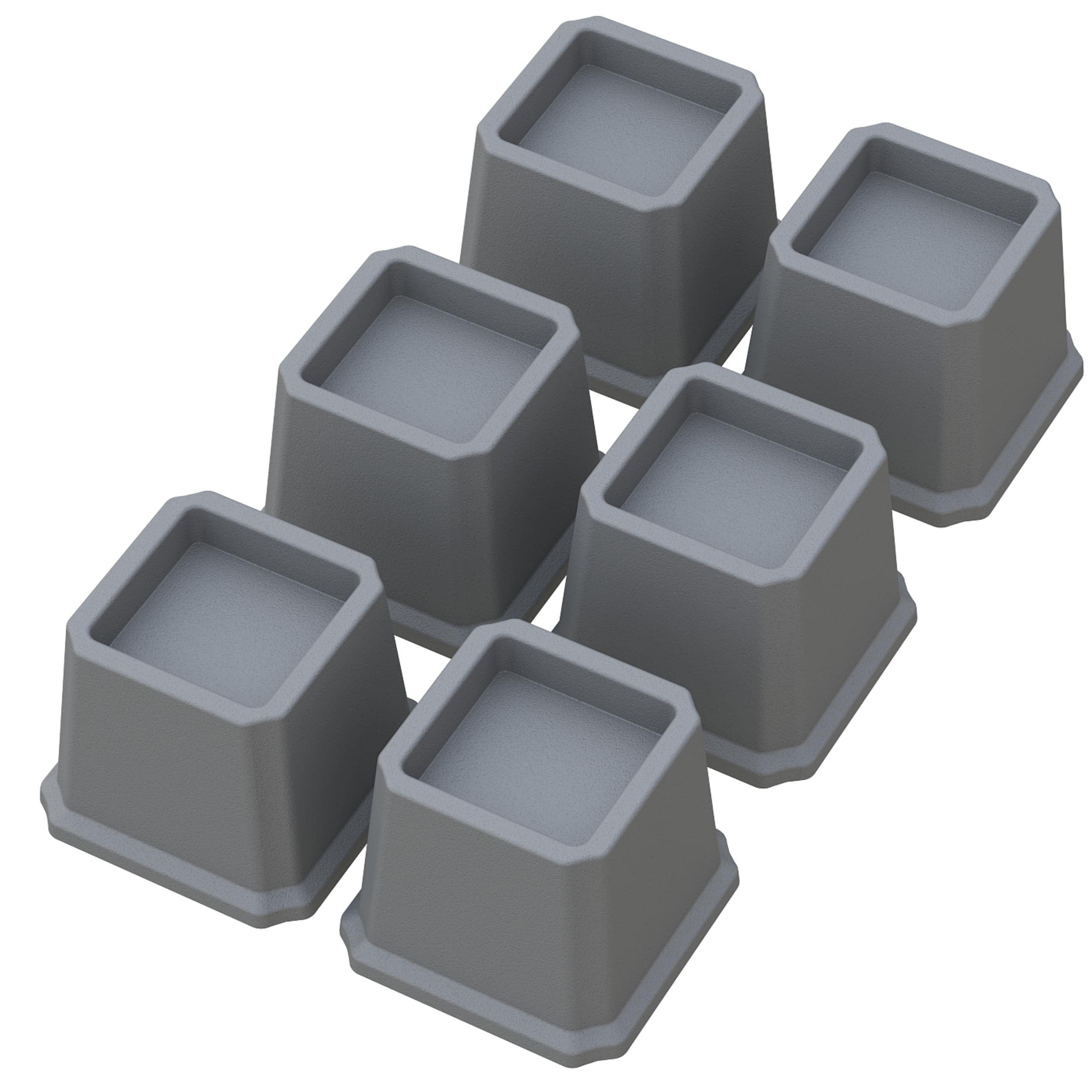 Whynonap Bed Risers 3 Inch Heavy Duty Bed Elevators, Set of 6 Lifts Up ...