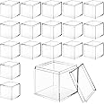Amazon.com: CHENGU 18 Pack Acrylic Boxes Clear Cube Small Square ...