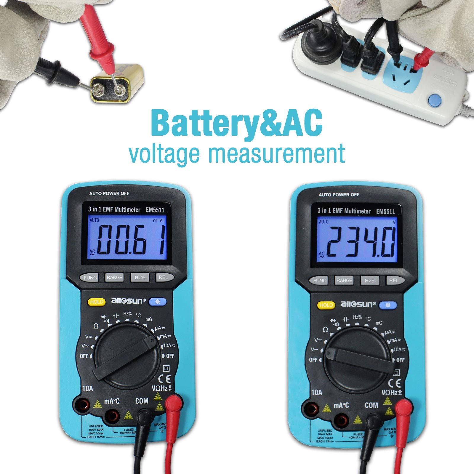 Mua ALLOSUN EM5511 3 in 1 EMF Digital Multimeter Antorange ...