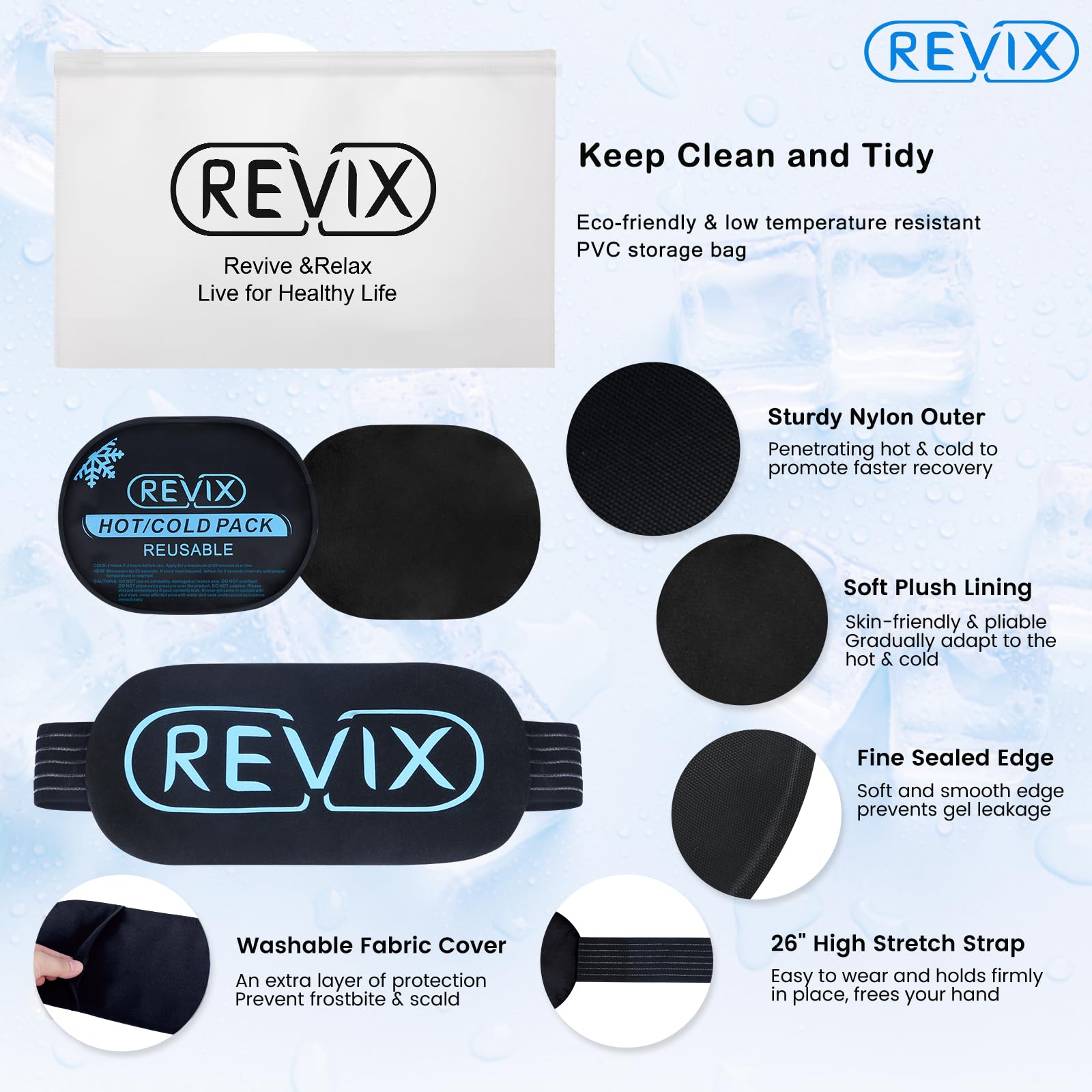 Mua REVIX Ice Packs for Injuries Reusable, 5 Pack Hot and Cold Gel Ice ...