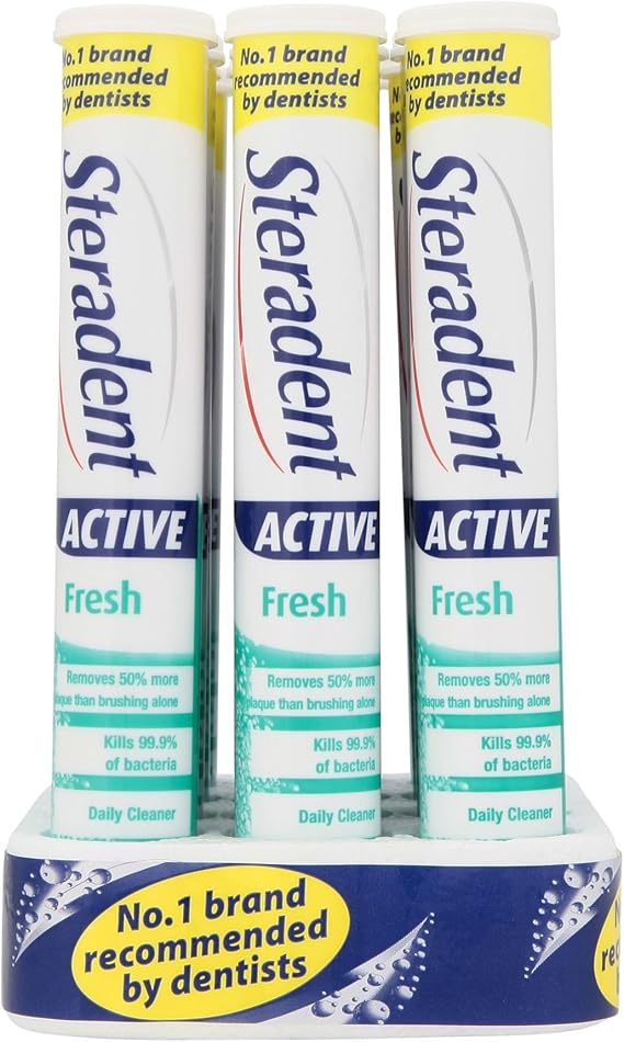12 x Steradent Active Fresh 30 Tablets: Amazon.co.uk: Health & Personal ...