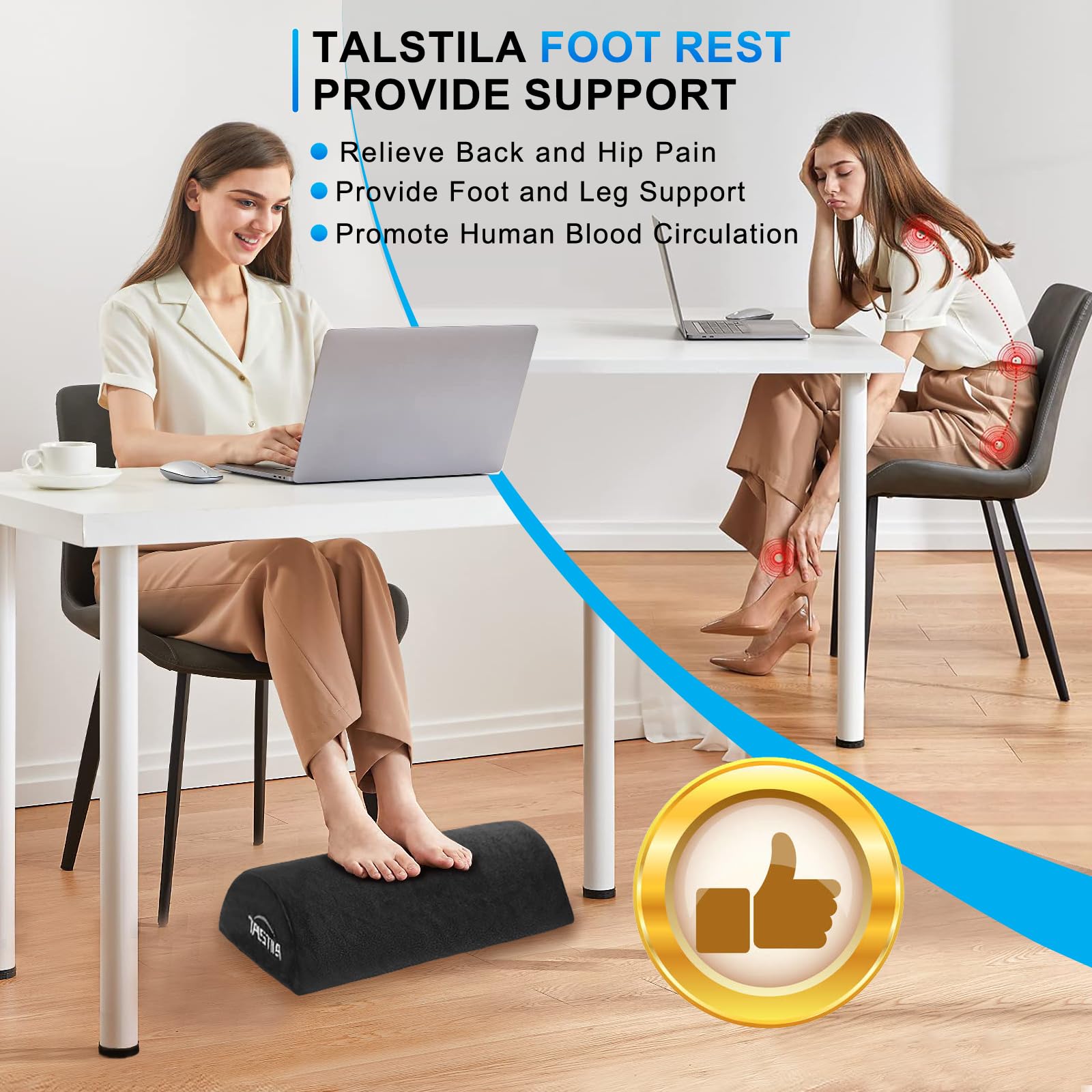 Mua TALSTILA Foot Rest for Under Desk at Work, Footrest with Warm Plush ...