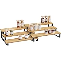 SONGMICS Cabinet Organizer Shelf, Set of 4 Kitchen Counter Shelves ...
