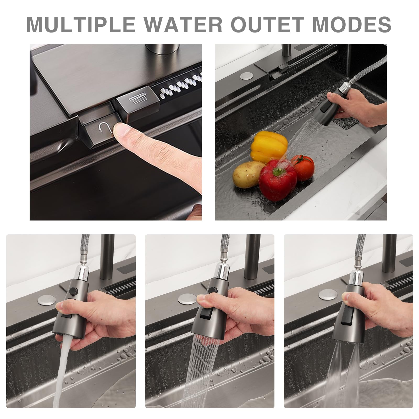 Mua Pehohe 32" x18" Waterfall Kitchen Sinks Combo 304 Stainless Steel ...