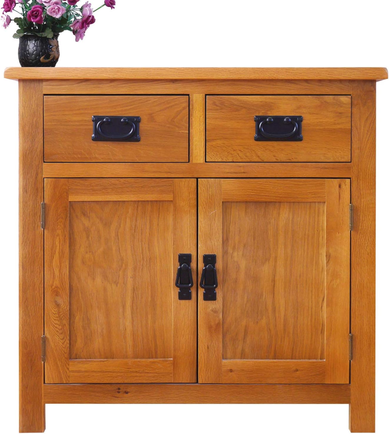 Oak Small Sideboard/2 Door 2 Drawer Mini Sideboard/Living Room Storage ...