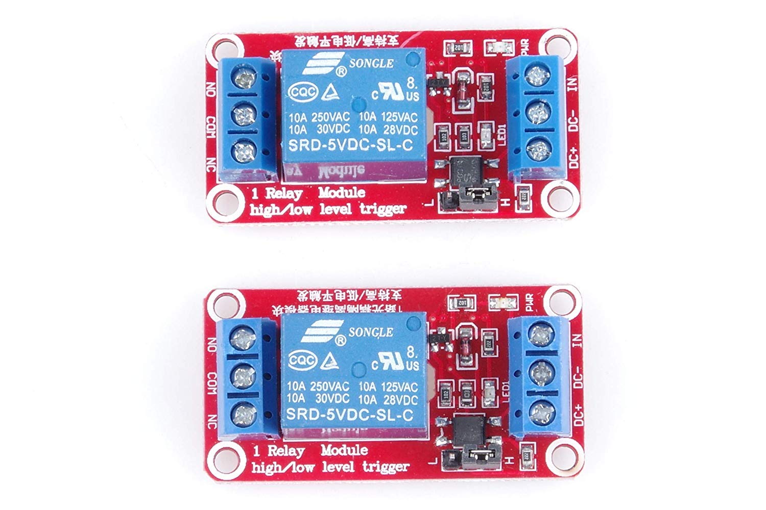 HiLetgo 2pcs 5V 1 Channel Relay Module With OPTO Isolation Support High ...