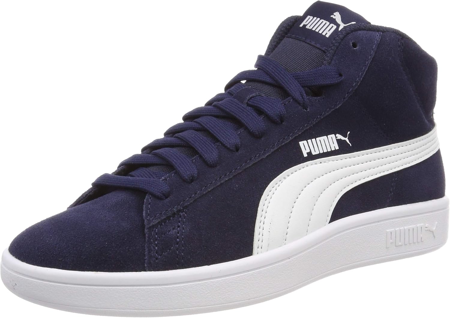 Puma Unisex Kid's Smash v2 Mid Jr Hi-Top Trainers, Blue (Peacoat White ...