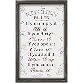 Amazon.com: YLOLUL Rustic Kitchen Rules Wall Decor Farmhouse Kitchen ...