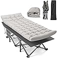 Amazon.com: Suteck Camping Cot, 32In XXL Folding Camping Cot Heavy Duty Sleeping Bed for Adults ...