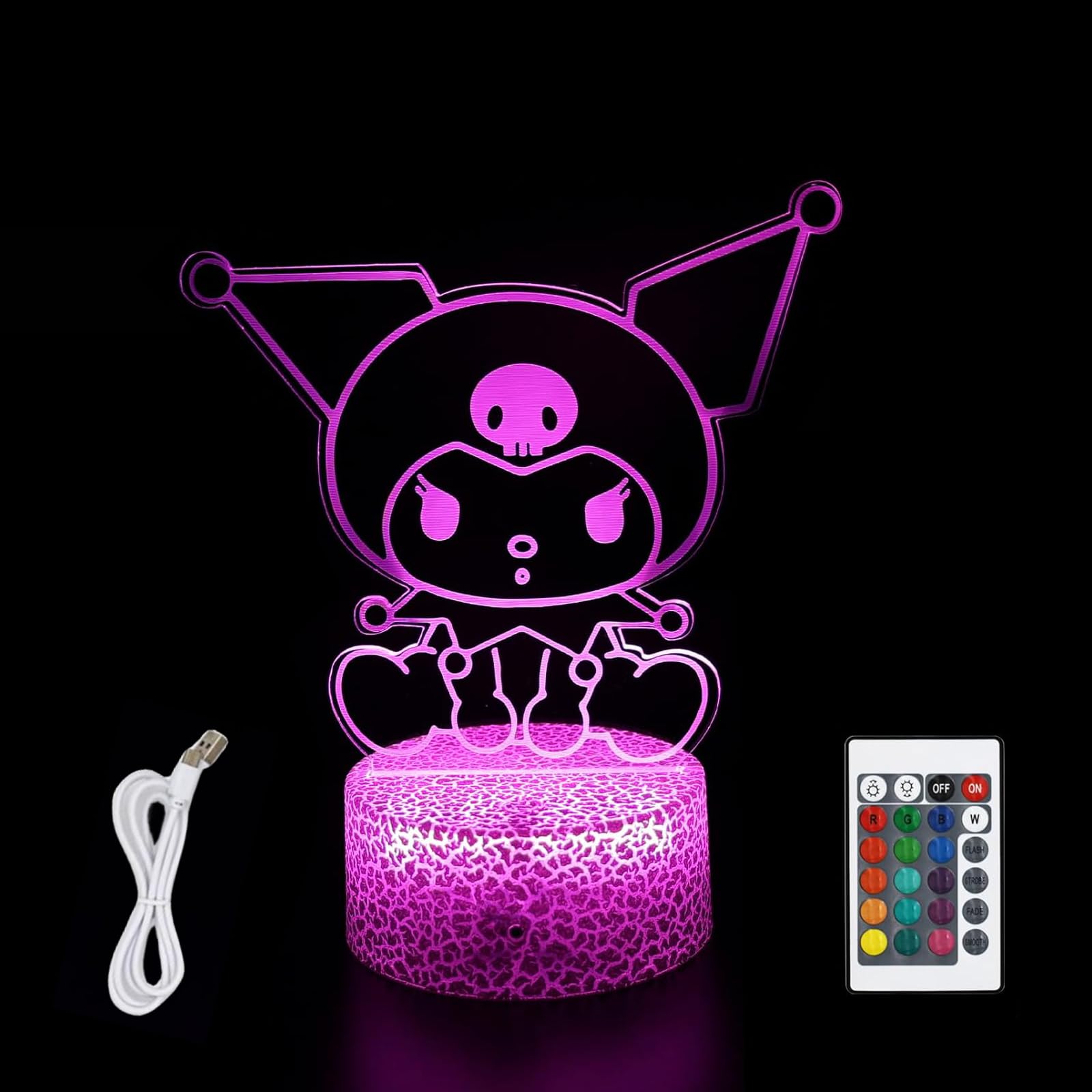 ZNXFCC 16 Colors Night Light 3D Illusion Table Lamp with Touch & Remote ...