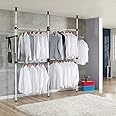Amazon.com: Ejoyous Double Rod Adjustable Clothes Hanger, Carbon Steel ...