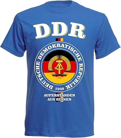 aprom DDR T-Shirt Sport Fussball Deutschland Royal 3: Amazon.de: Bekleidung