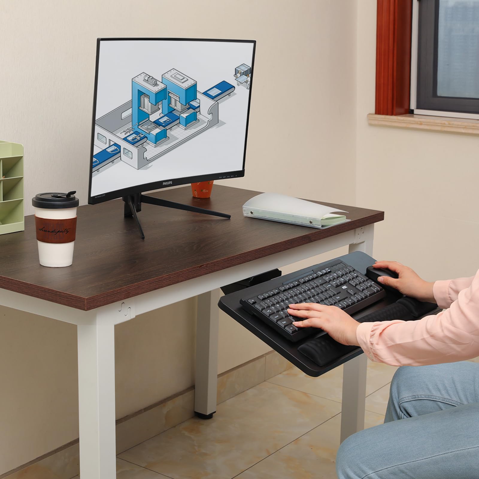 Mua Cartmay Keyboard Tray Under Desk,25x9.84'' Large Slide Out Swivel ...