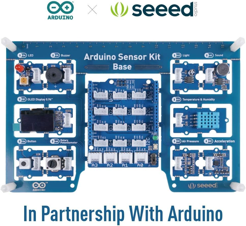 Arduino Sensor Kit – Base All in one Sensor Kit Contain a Base Shield and 10 Grove Sensors for ...