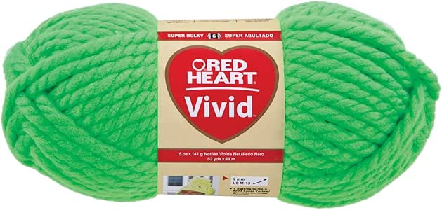 Amazon.com: Coats: Yarn Red Heart Vivid Yarn, Glowing Green