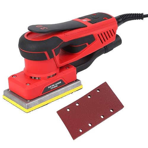 PioneerWorks Sheet Sander with 12 Sanding Paper, 350W Brushless Motor ...