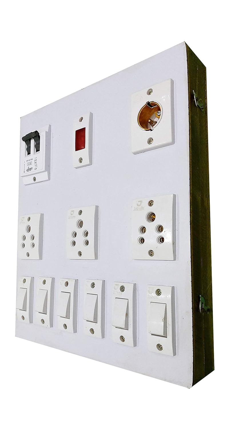 Buy Weyts Wooden Electric Switch Socket Board (3 x 5A Socket, 6 Switch ...