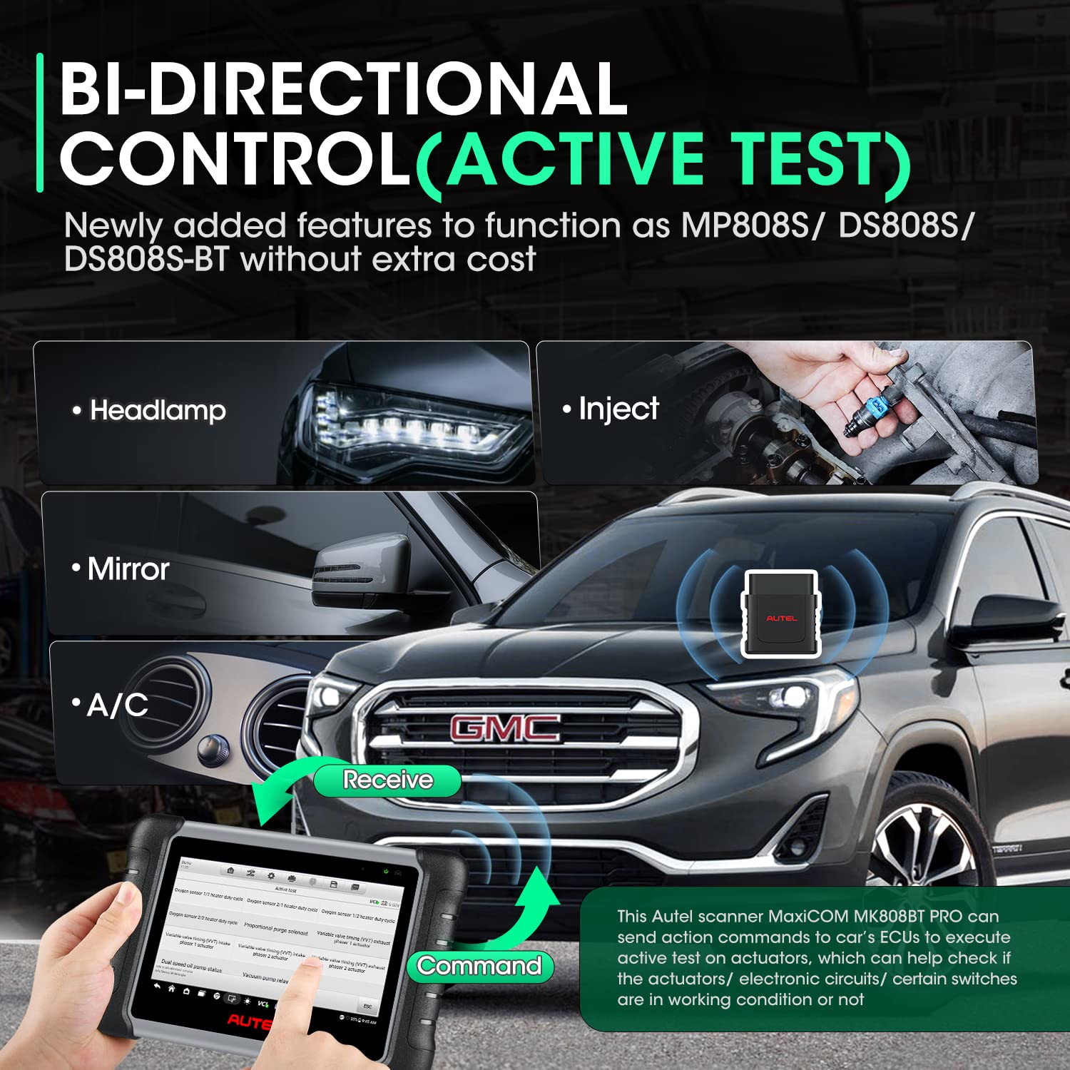 Mua Autel Scanner MaxiCOM MK808BT PRO: 2023 Full Bidrectional Full ...