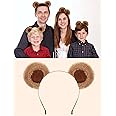 Amazon.com: Beviliu Brown Bear Ears Cute Headband Fluffy Grizzly Bear ...