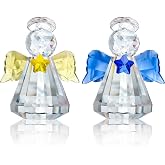 Amazon.com: HDCRYSTALGIFTS Blue Crystal Angel Figurine,Glass Guardian ...