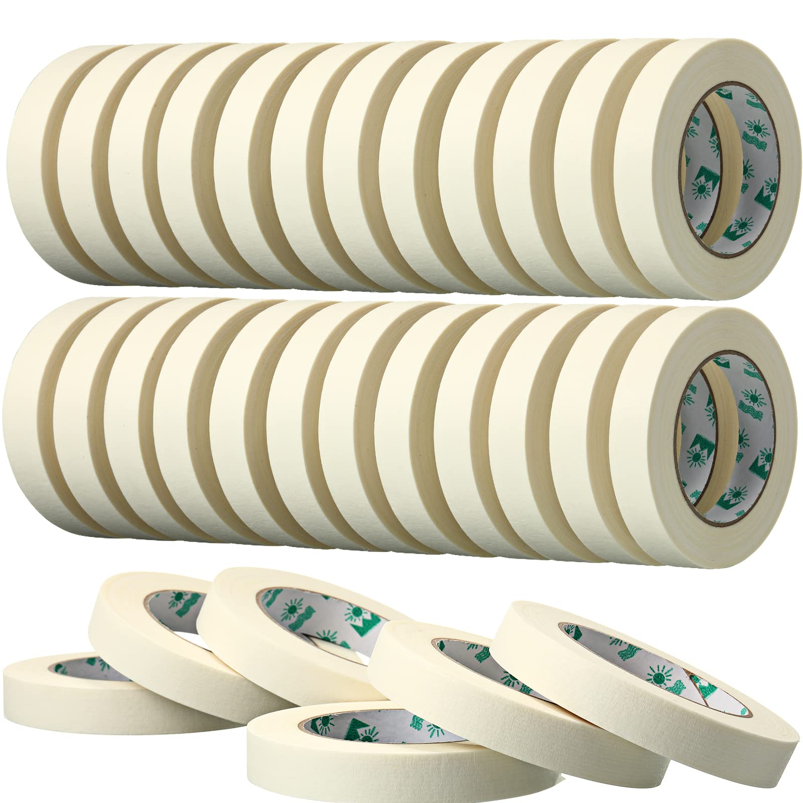 Leelosp 25 Rolls Masking Tape Bulk General Purpose Masking Tape Paint ...