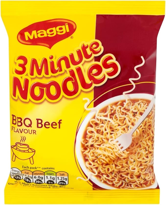 Maggi 3 Minute Barbeque Beef Flavour Noodles, 59g: Amazon.co.uk: Prime ...
