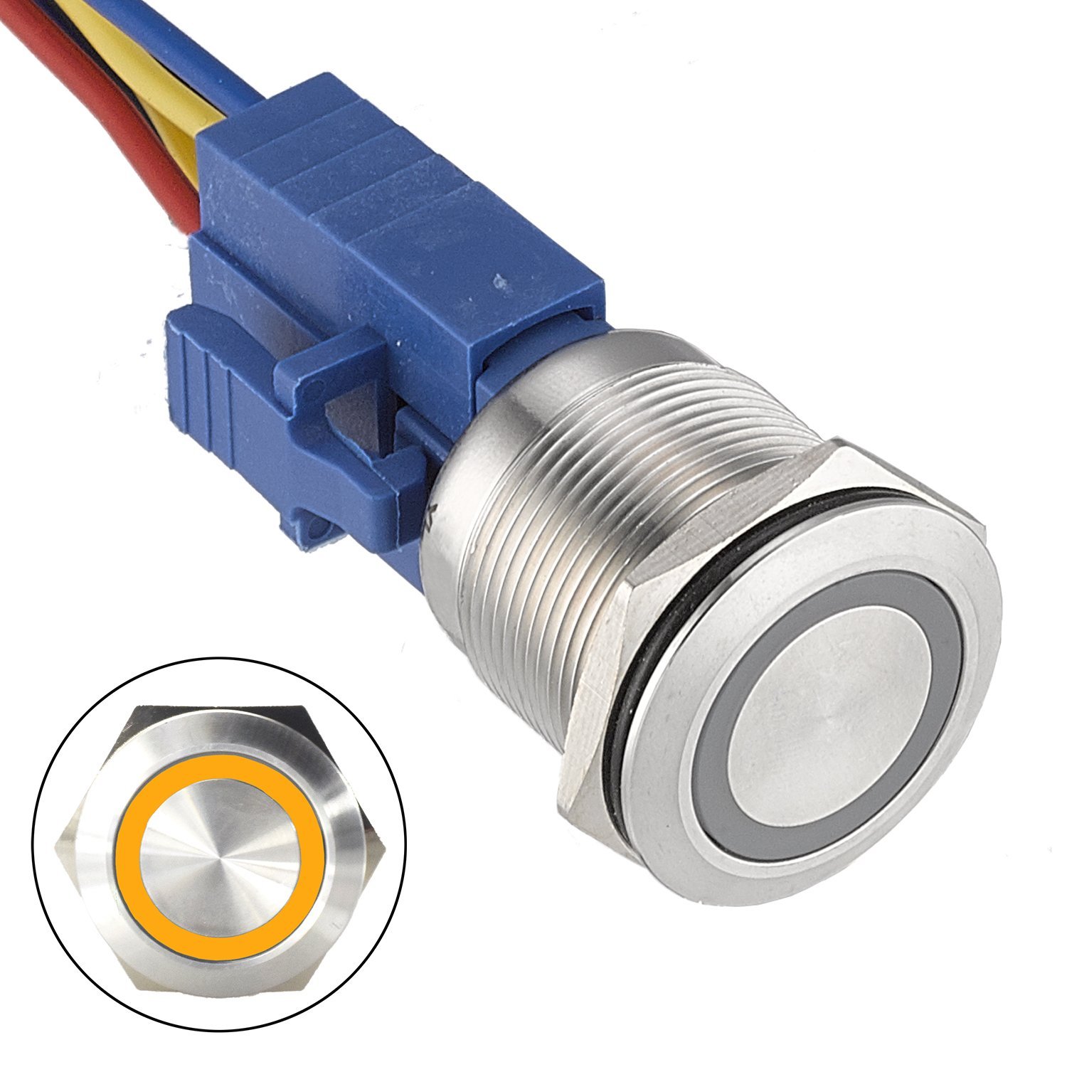 3 year warranty API-ELE 22mm Latching Push Button Switch 12V DC Angel ...