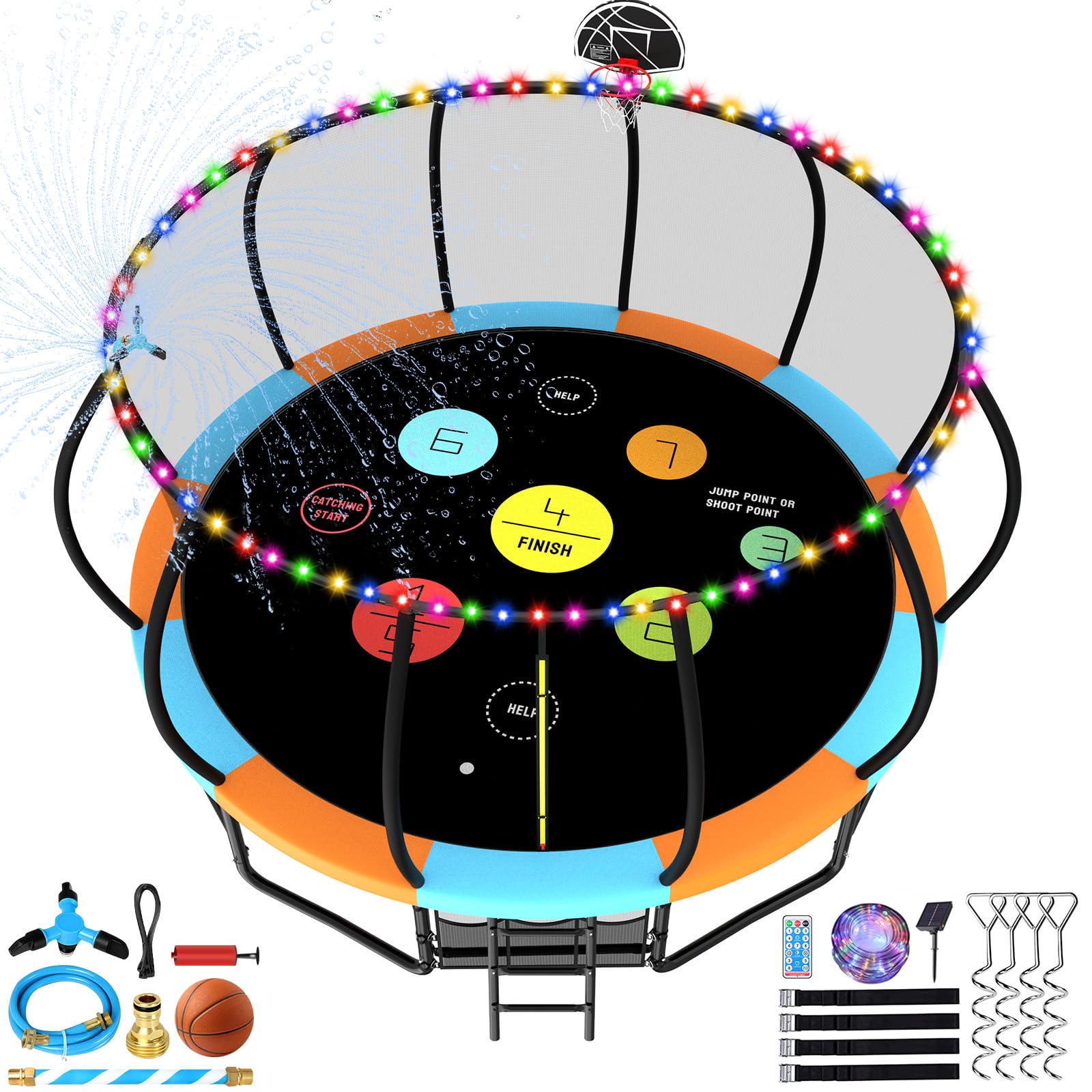 Tatub 16FT Colorful Trampoline with Positioning Points for Kids ...