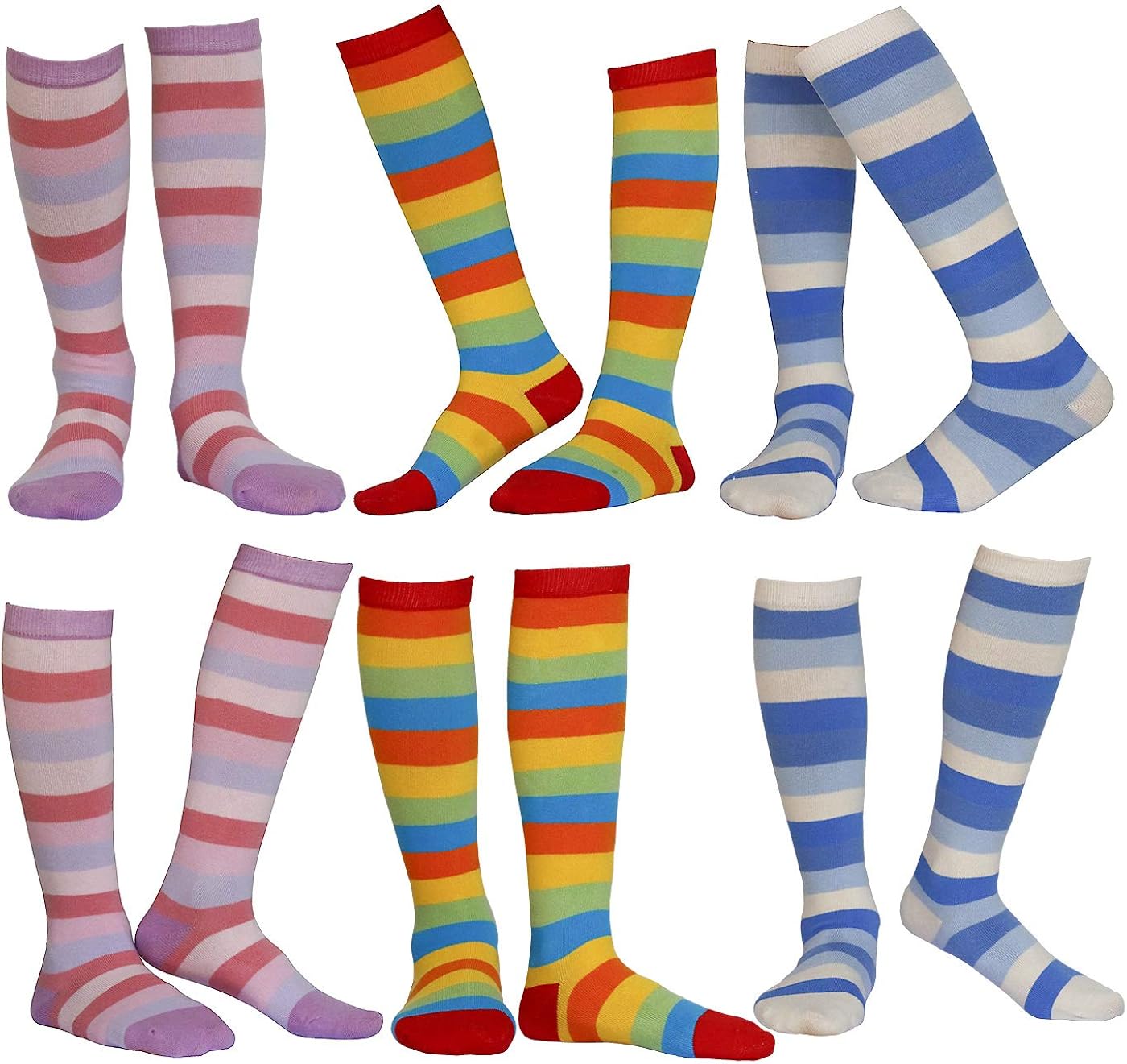 Amazon.com: HzCojulo Kids Toddler Girls Fashion Colorful Stripe Cotton ...