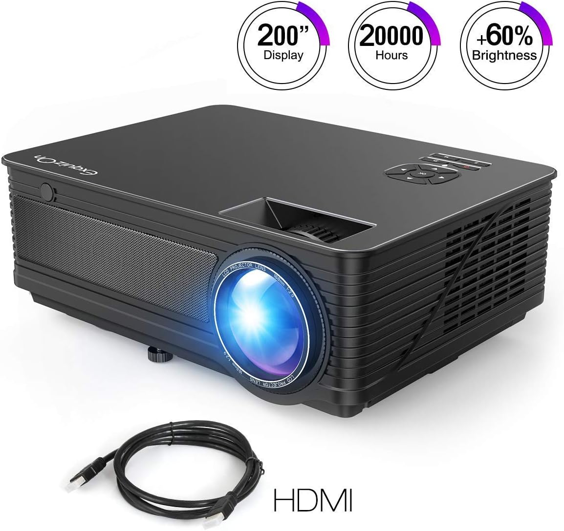 ExquizOn Proyector LCD de 3500 Lúmenes M5 Vídeo Proyector LED 200 ...