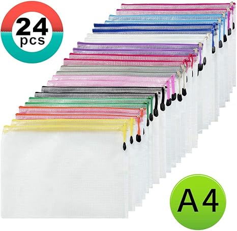 24PCS Plastic Wallets Folders - A4 Plastic Wallet Document Folder Extra ...