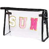 Amazon.com : AsodSway Preppy SPF Cosmetic Bag - SPF Chenille Varsity ...