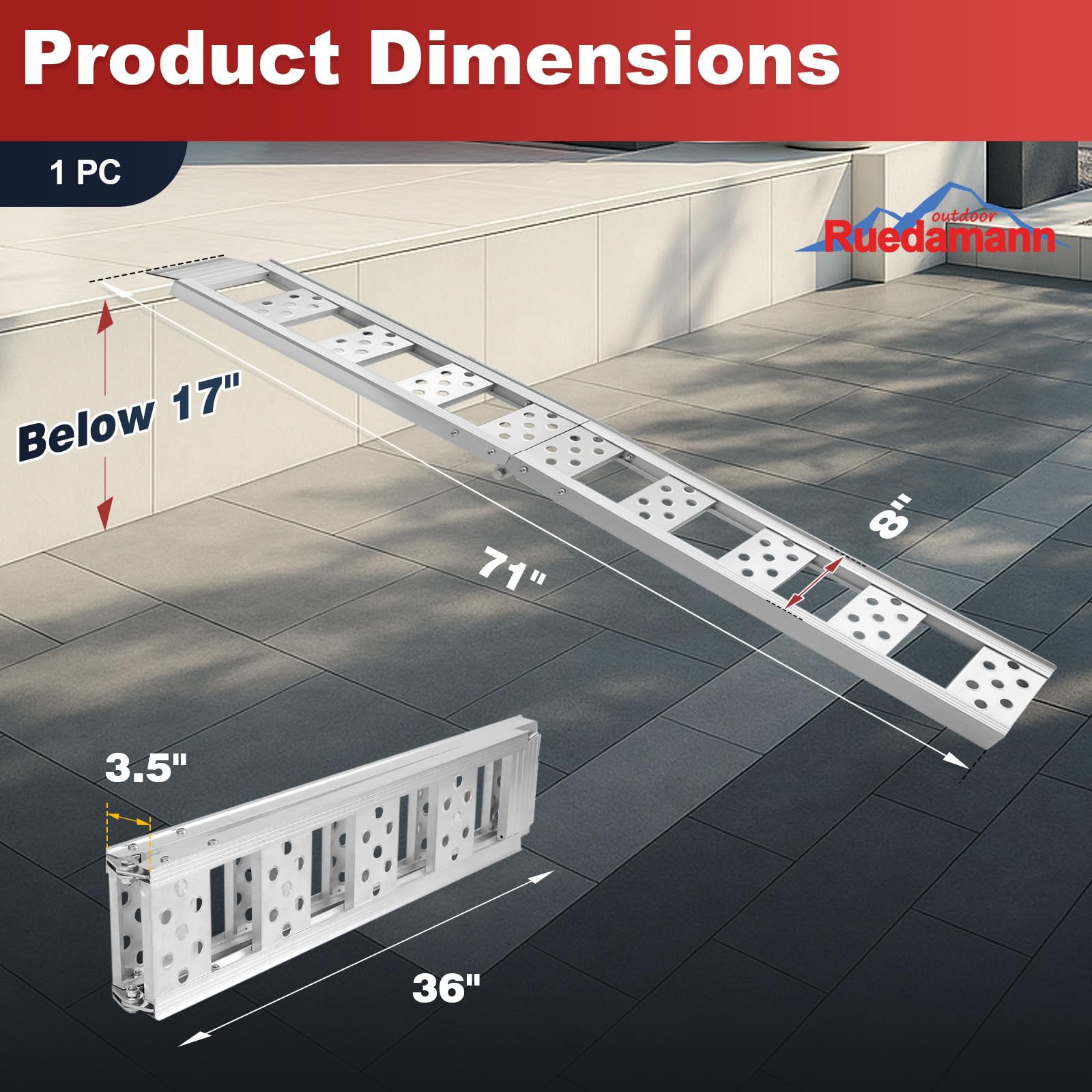 Mua Ruedamann 1PC 6FT Folding Aluminum Motorcycle Ramp, 440 lbs ...