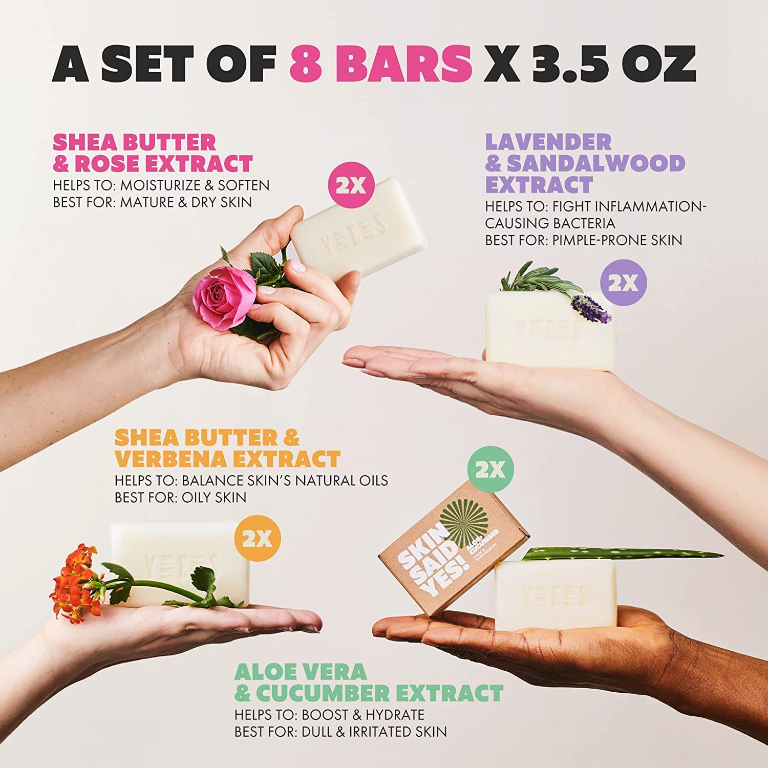 Mua Skin Said Yes Organic Soap Bar (Set of 8) - Natural Soap Made in ...