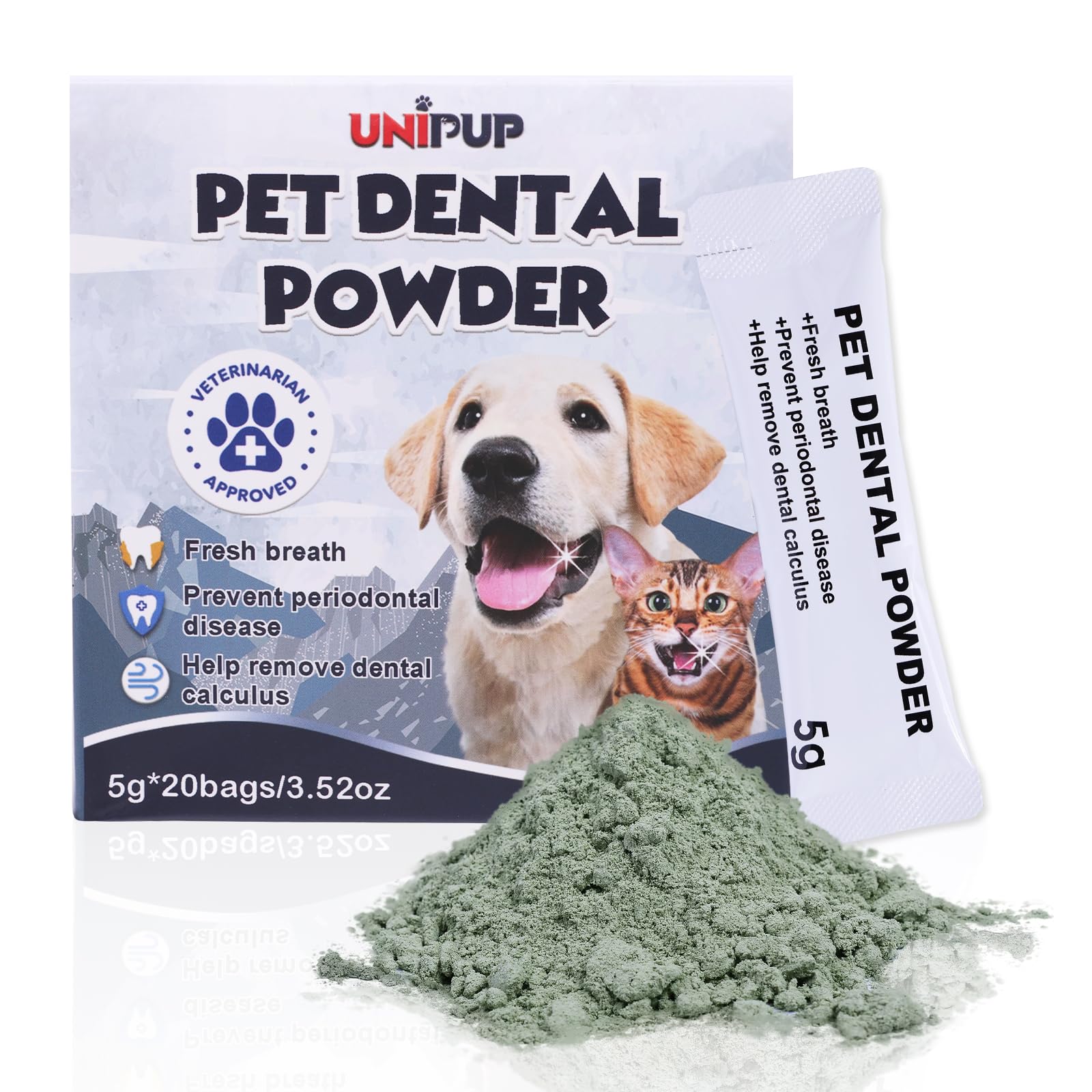 UNIPUP Pet Teeth Cleaning Powder, Safe & Natural Oral Care Formula Dog ...