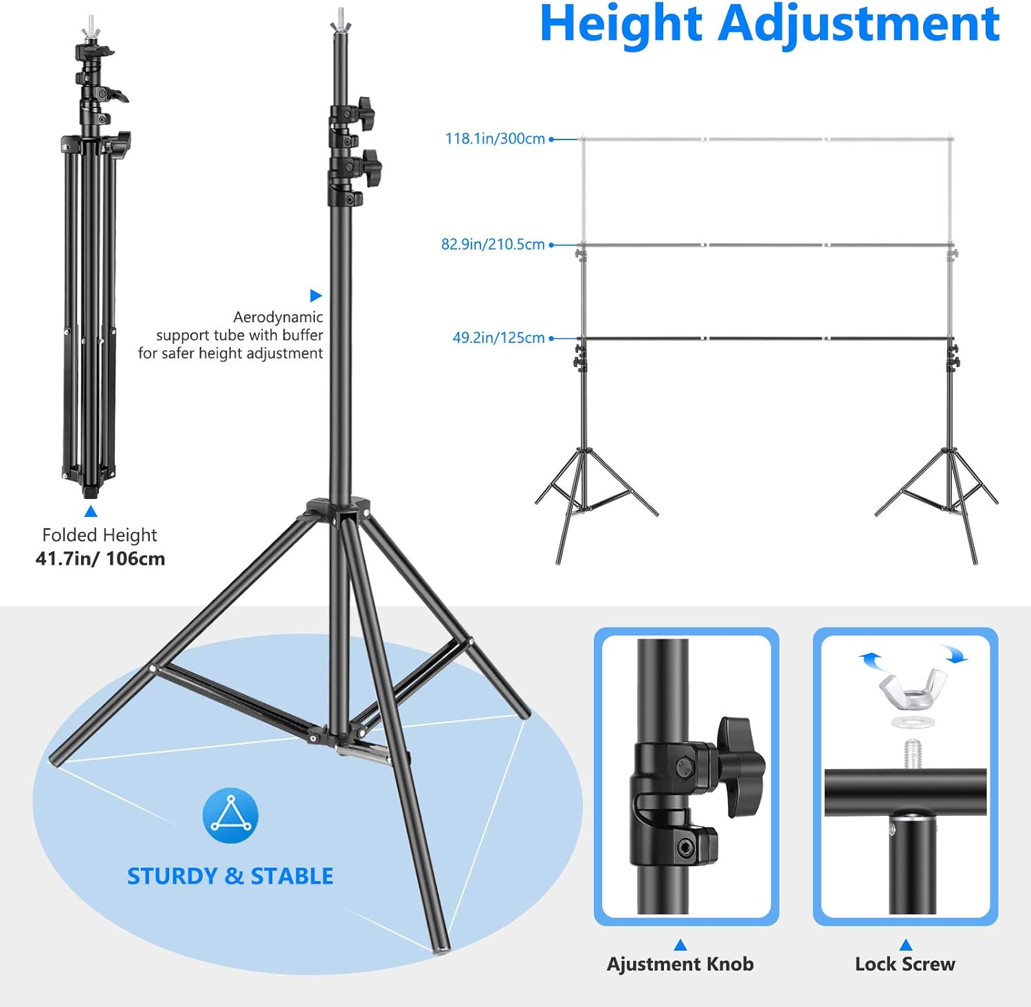 Neewer Photo Video Studio Backdrop Stand 10x13Feet/3x4Meters ...
